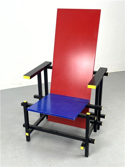 Gerrit Rietveld | Gerrit Rietveld Style Bauhaus Red and Blue Chair ...