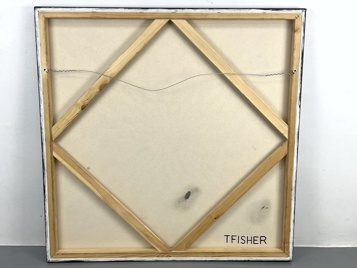 Tim Fisher | Lg TIM RAY FISHER Black and white Op Art acrylic painting ...