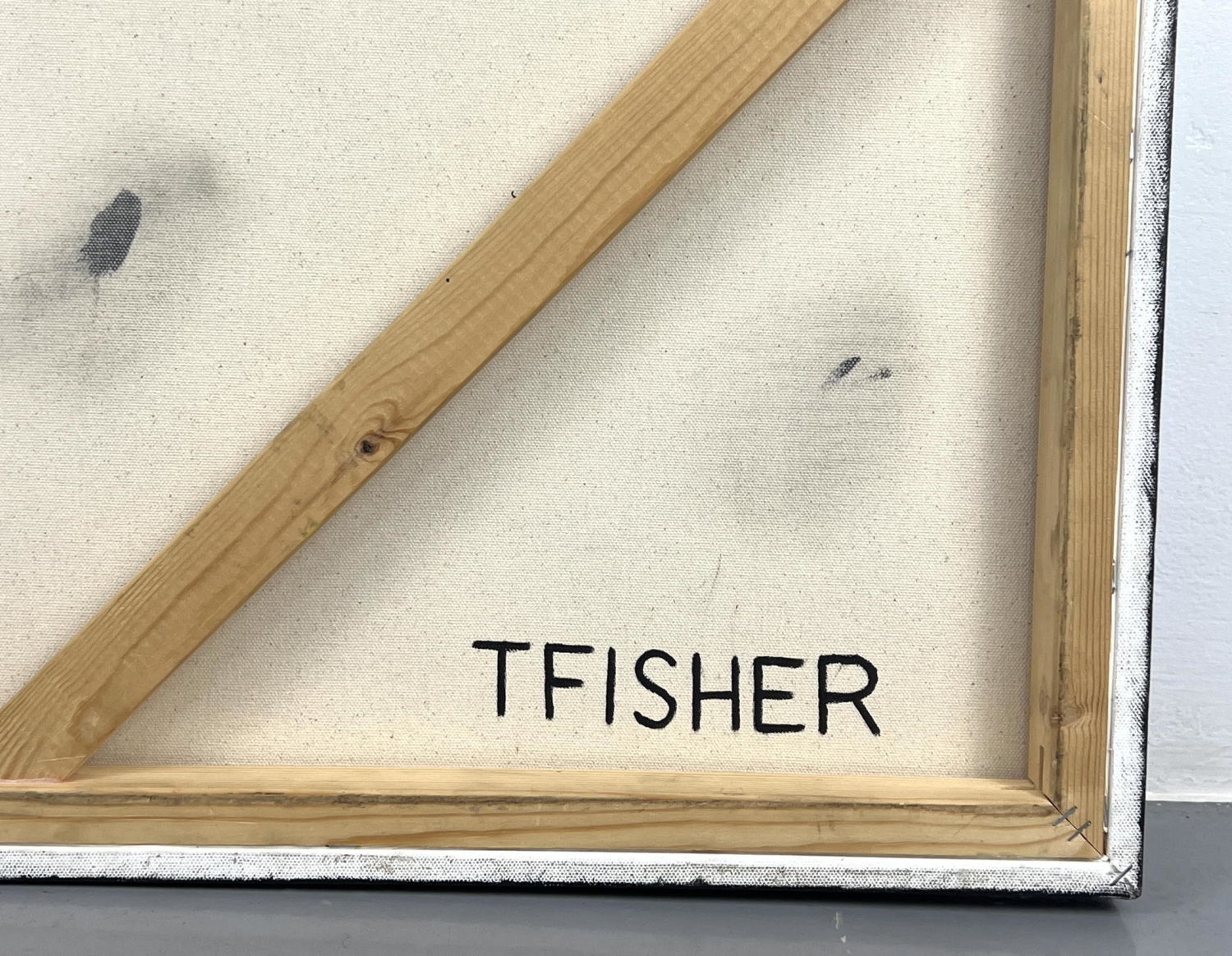 Tim Fisher | Lg TIM RAY FISHER Black and white Op Art acrylic painting ...