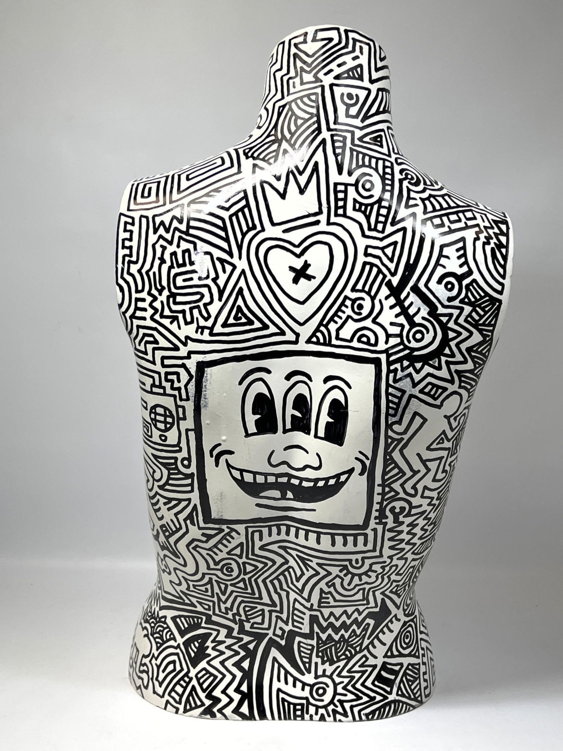 Keith Haring | Keith Haring inspired graffiti mannequin bust Sculpture ...