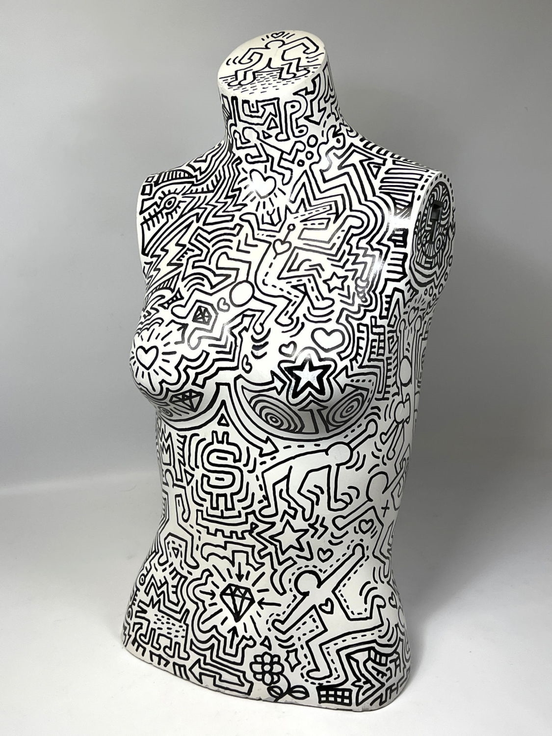 Keith Haring | Keith Haring inspired graffiti mannequin bust Sculpture ...