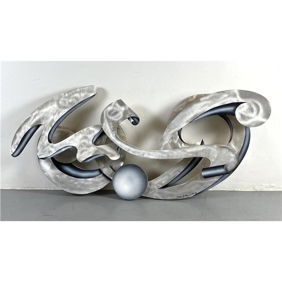 Dean Johnson | DEAN JOHNSON Brushed Aluminum on Wood Wall Sculpture ...