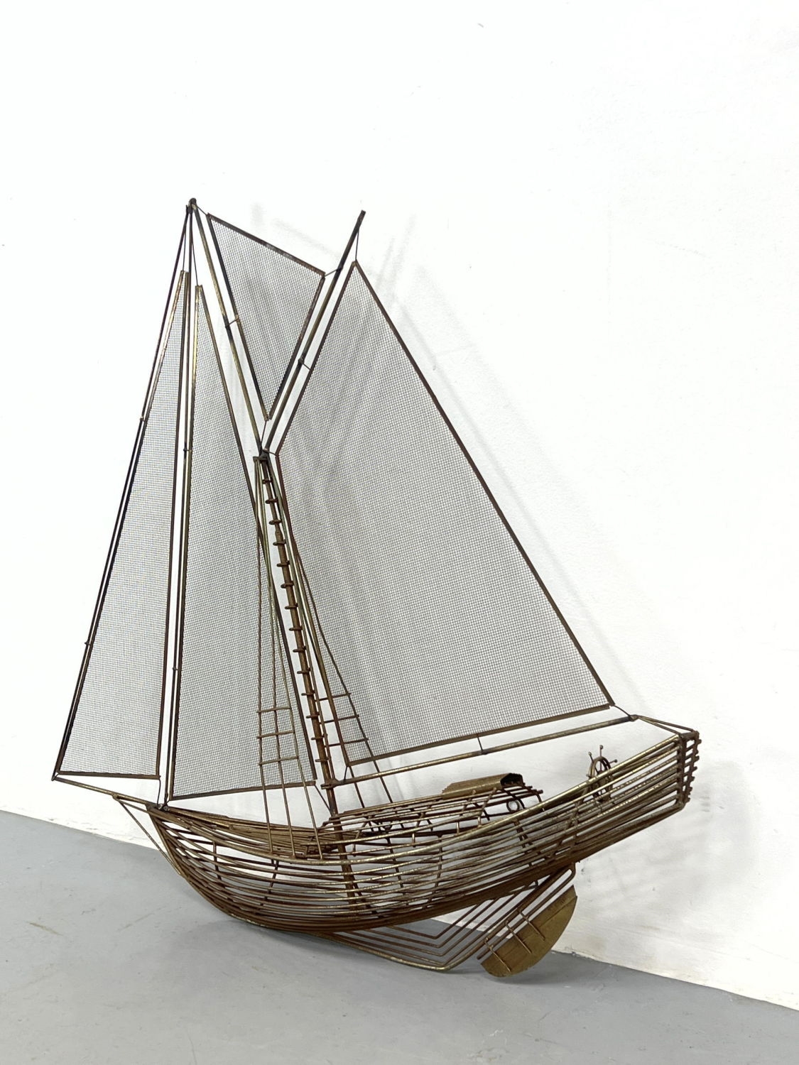 Curtis Jeré | C. Jere 1982 Sail Boat Wall Sculpture. Signed and dated ...