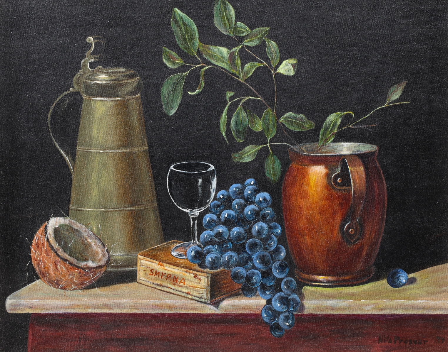 Nita Prosser | Oil on canvas Nita Prosser (20th Century) Table Still ...