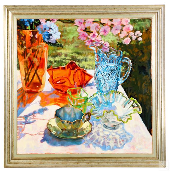 Carol Reeves | Carol Reeves b.1943 Art Glass Still Life Painting ...