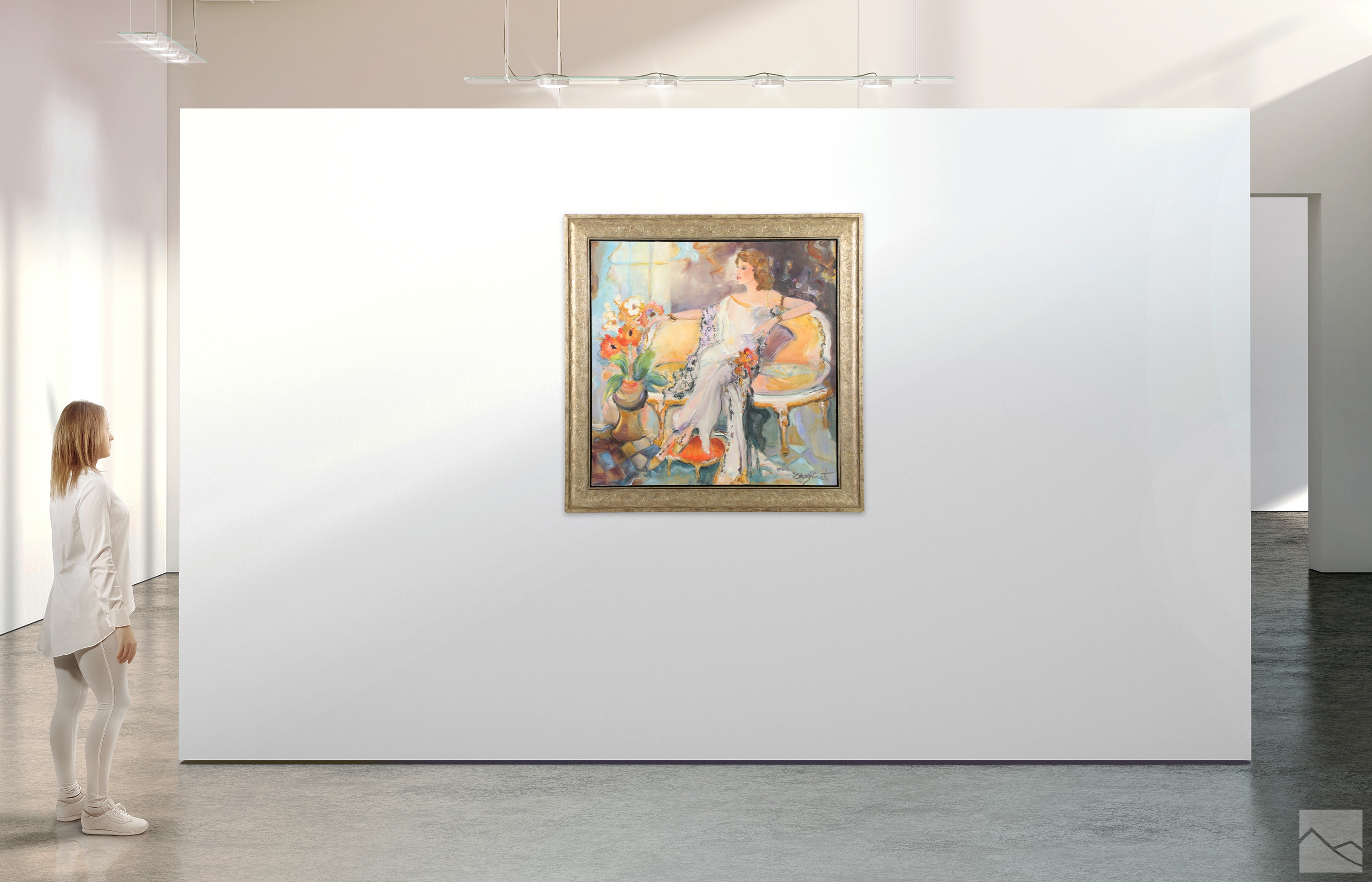 Jane Bazinet | Jane Bazinet b.1945 Figural Lady Portrait Painting ...