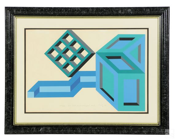 Michael Challenger | Michael Challenger b.1939 Optical Art Litho SIGNED ...