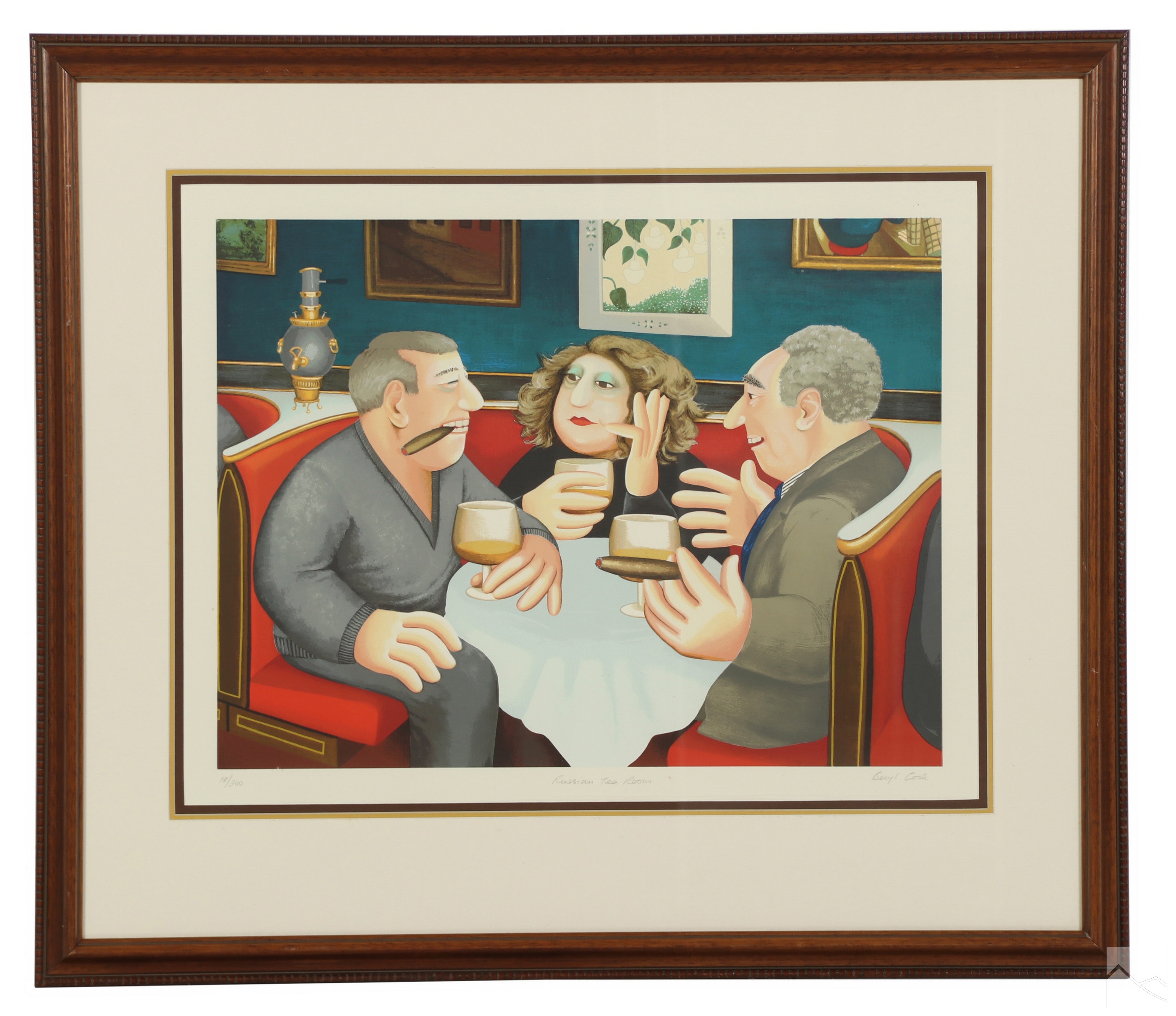 Beryl Cook | Beryl Cook 1926-2008 RUSSIAN TEA ROOM Print SIGNED (1986) | MutualArt