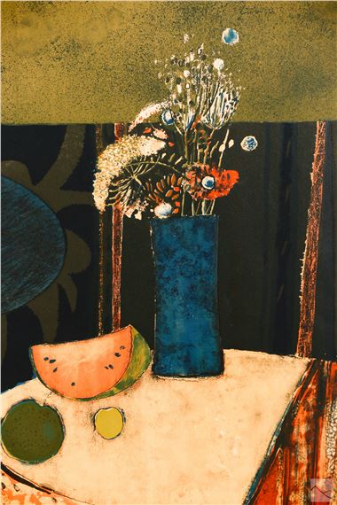 Rene Genis | Rene Genis 1922-2004 Still Life Lithograph SIGNED | MutualArt