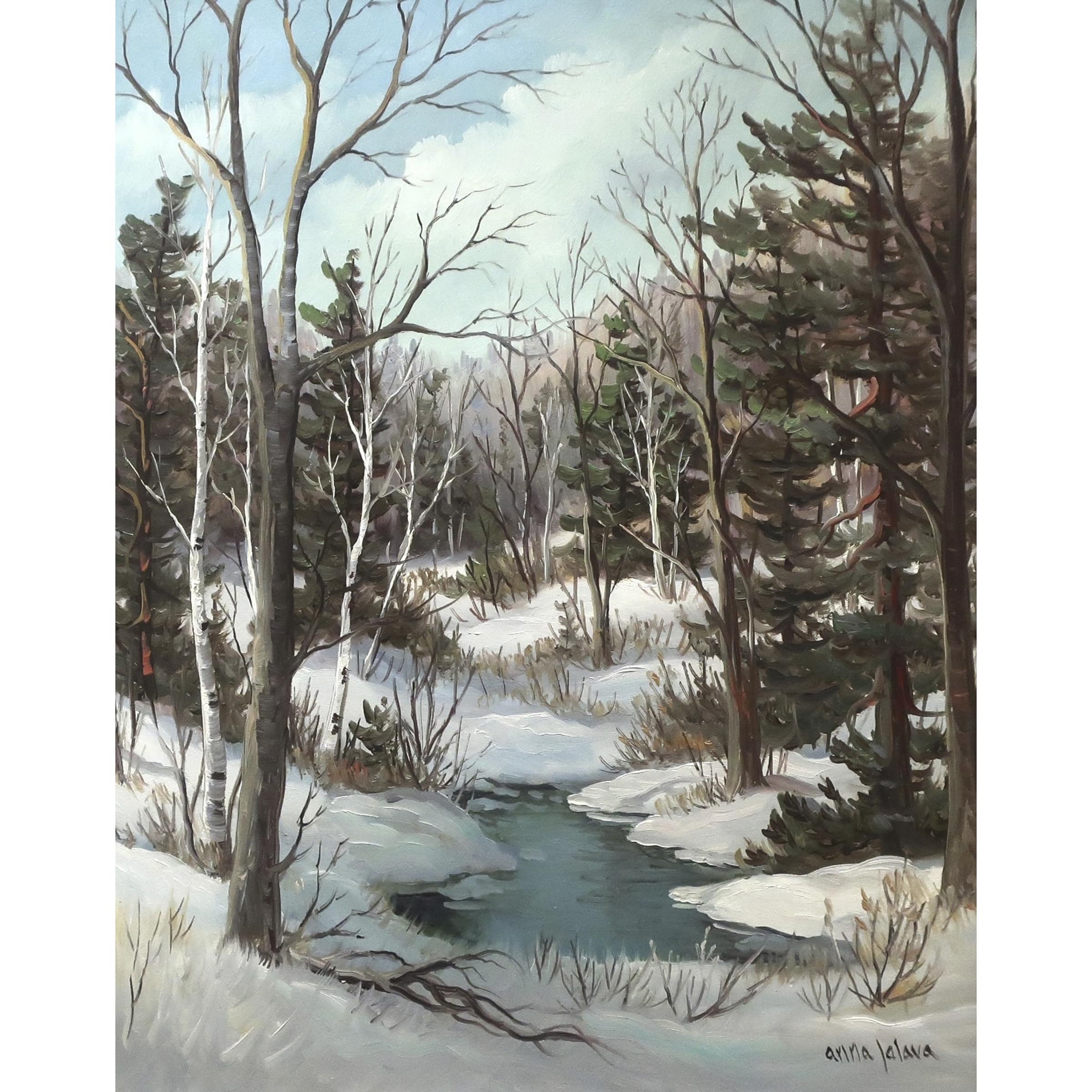 Anna Jalava | WINTER CREEK STUDY & WINTER LAKE STUDY | MutualArt