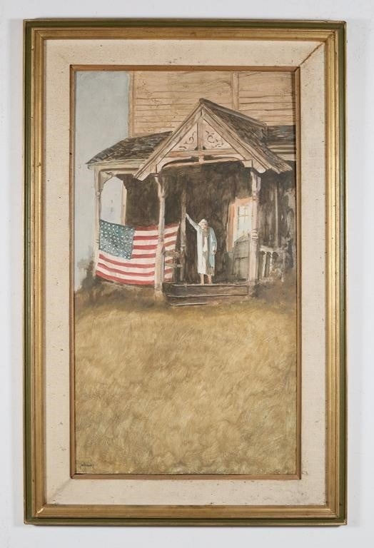 Martin Minahan | Martin Minahan Oil on Board Flag Woman | MutualArt