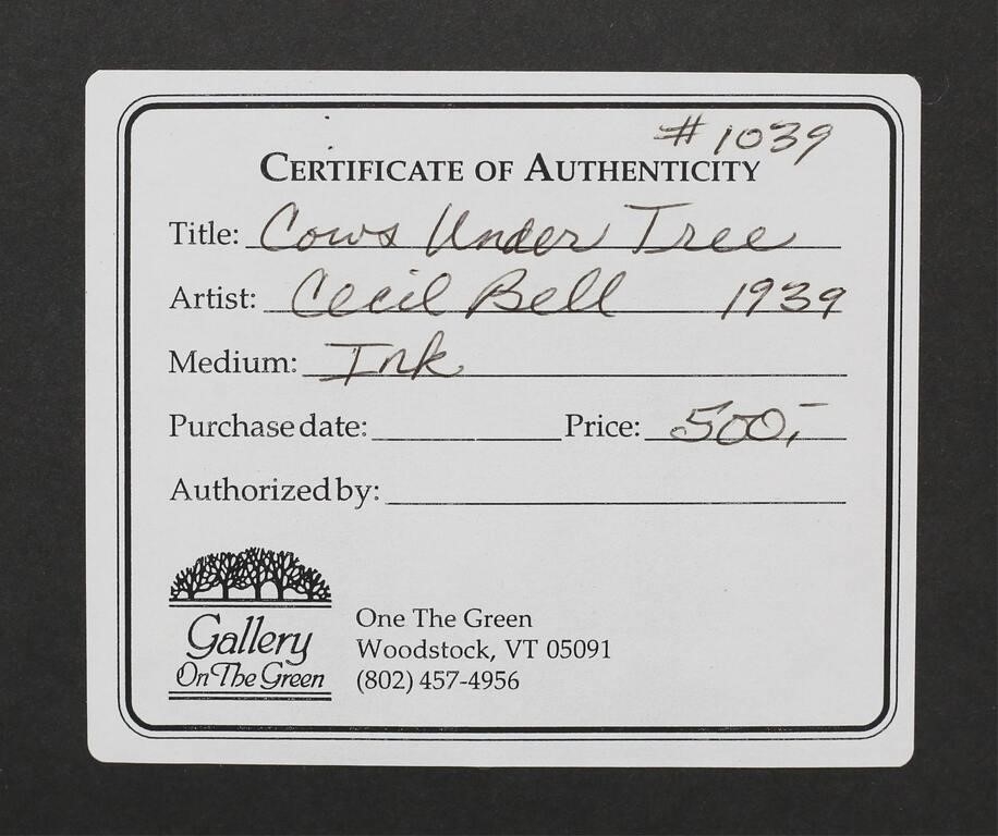 Cecil C. Bell | Cows Under Tree | MutualArt