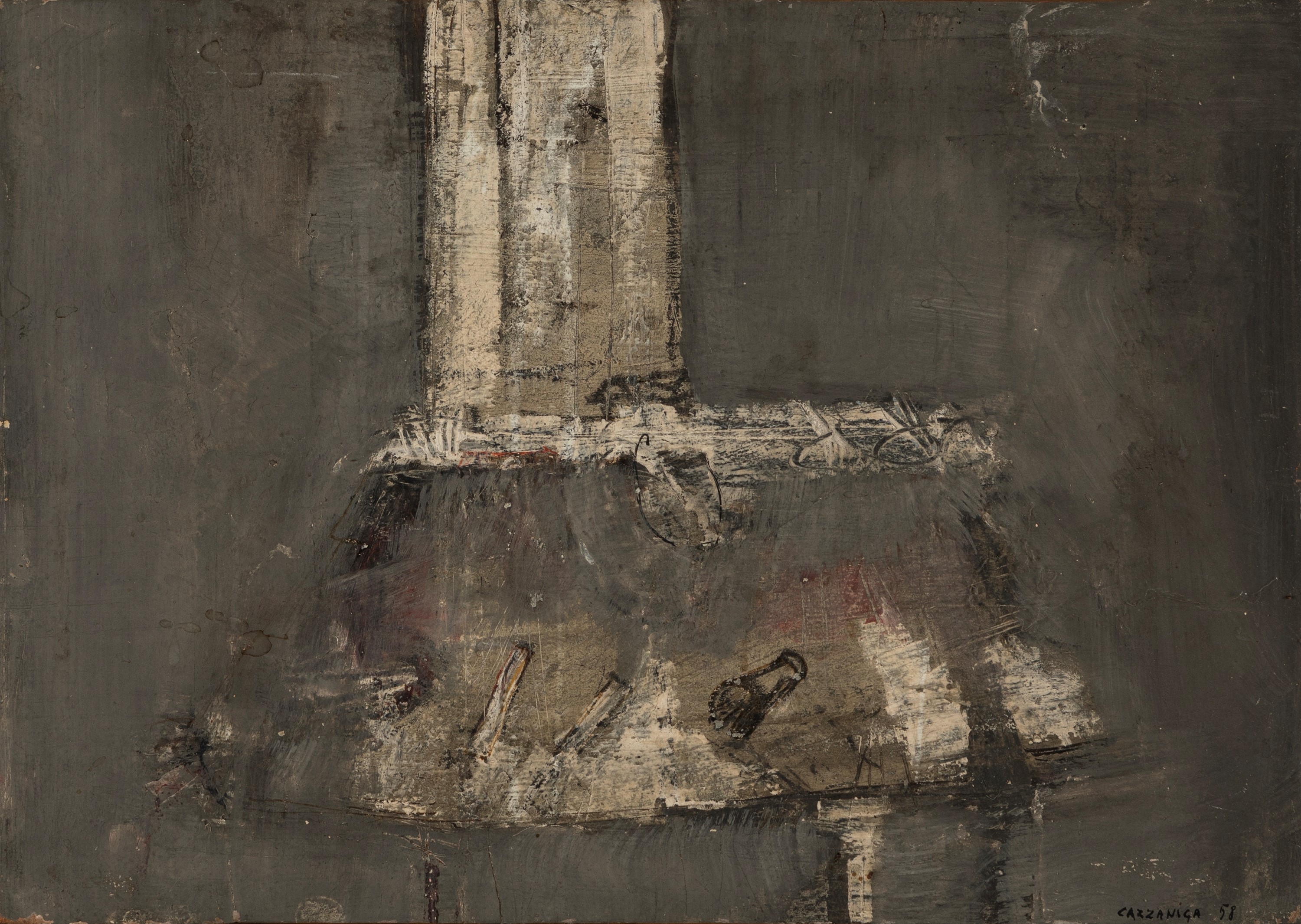 Giancarlo Cazzaniga | Interno di studio (1958) | MutualArt