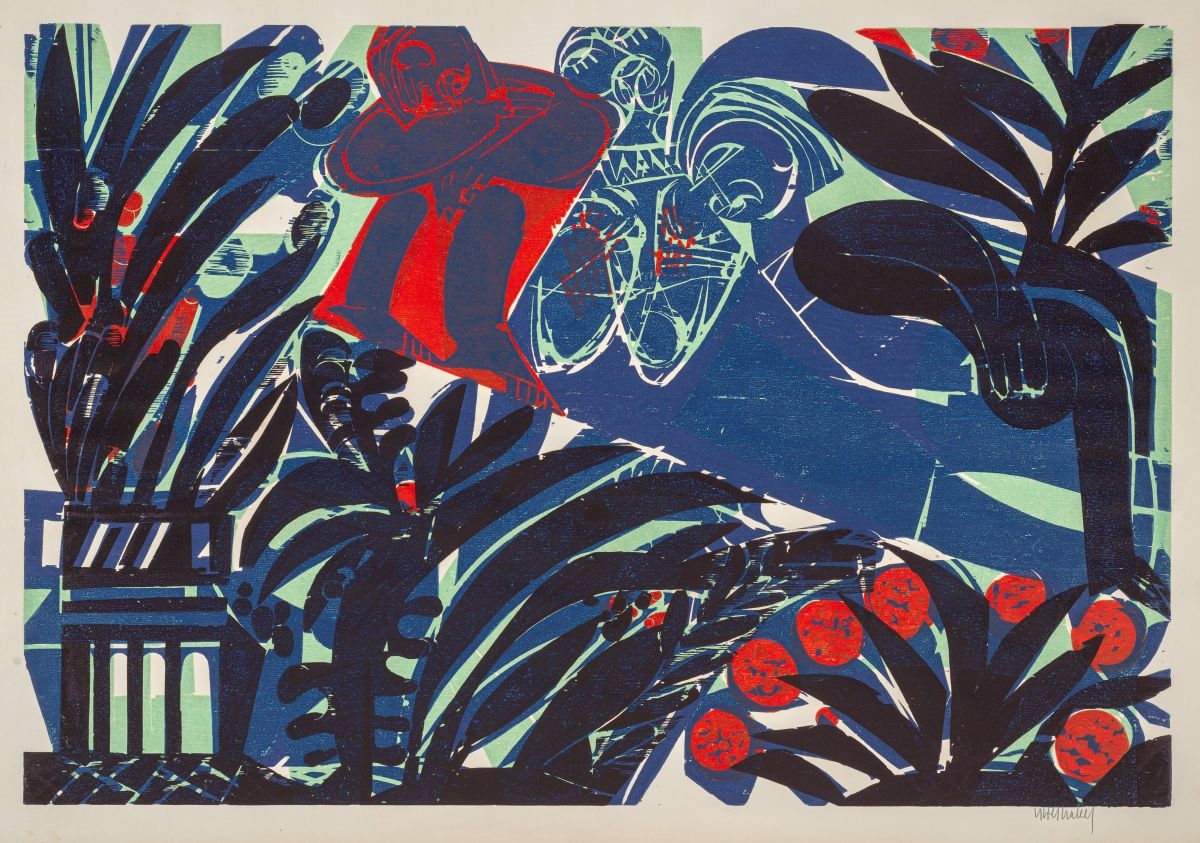 HAP Grieshaber | Garten, 1964. Woodcut on copperplate paper. Signed ...