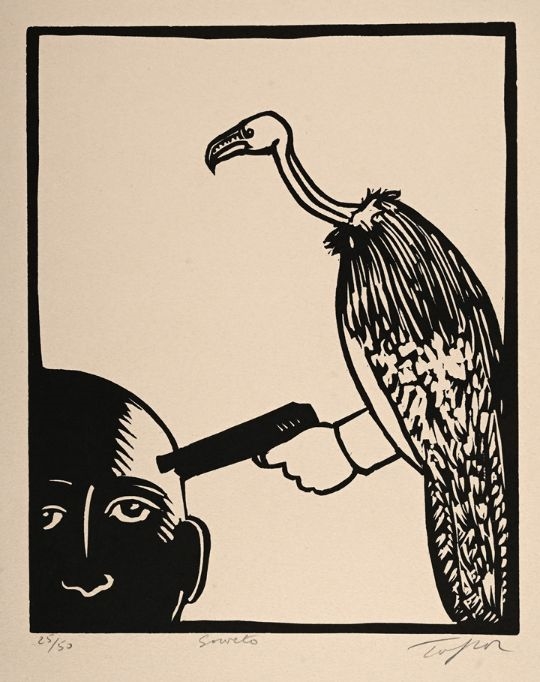 Roland Topor | Soweto Linolschnitt | MutualArt