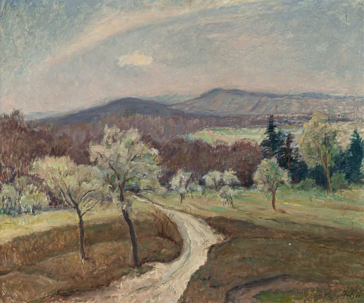 Walter Strich-Chapell | Spring landscape, 1954. Oil on masonite. Signed ...