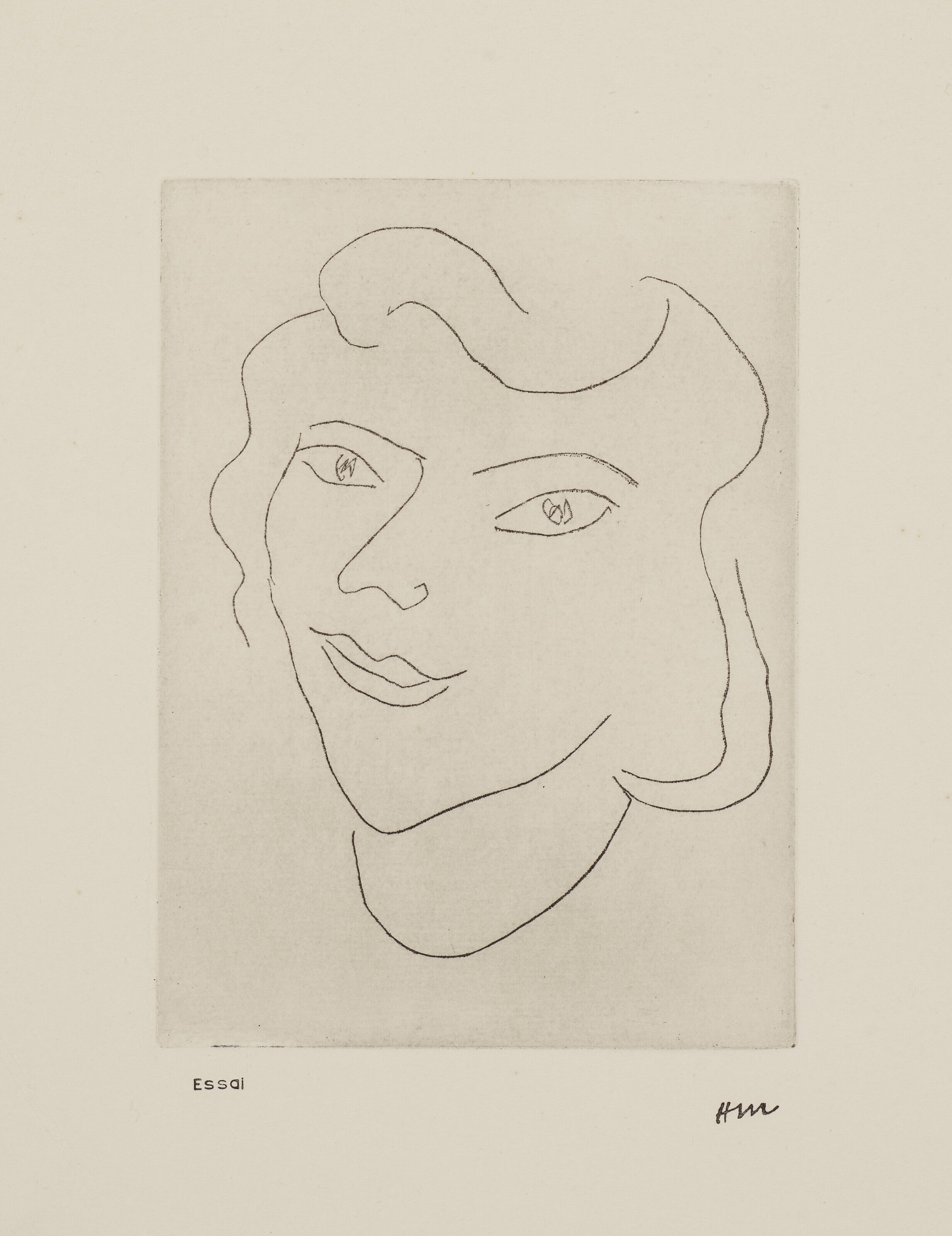 Henri Matisse | Visage triangulaire, mèche en forme de voluté | MutualArt