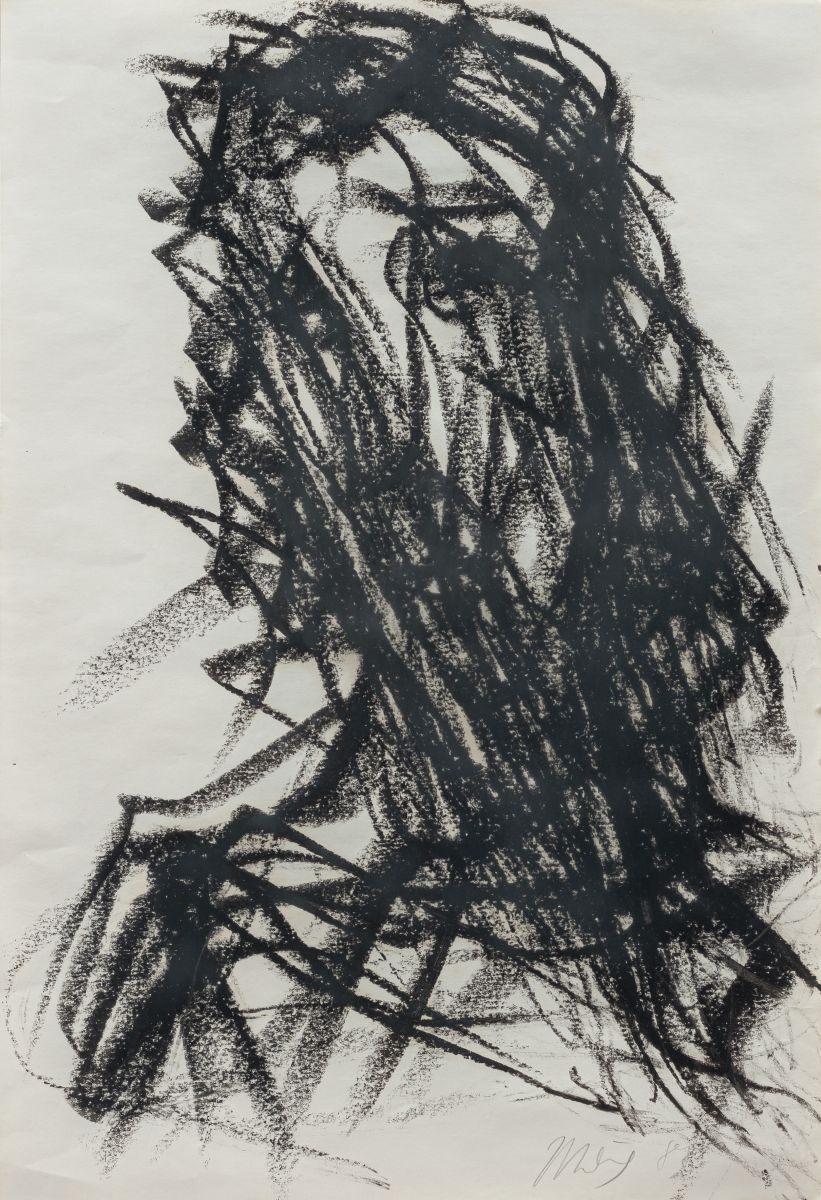 Max Uhlig | Head sketch of a girl. Black crayon on paper. Signed and ...