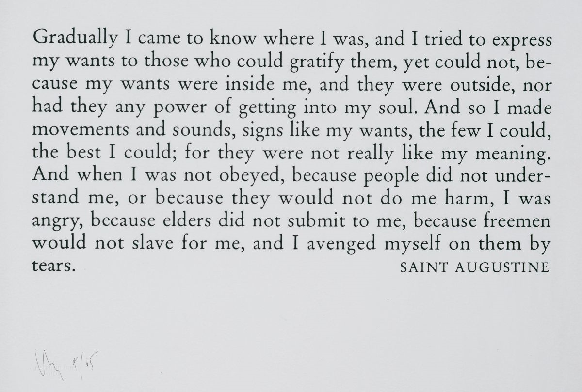 Joseph Kosuth | Untitled, 1992. Silkscreen print on paper. Text picture ...