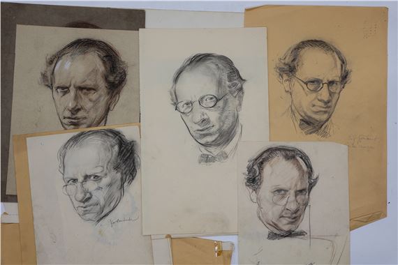 John Henry Amschewitz | SELF PORTAIT PROCESS SKETCHES | MutualArt