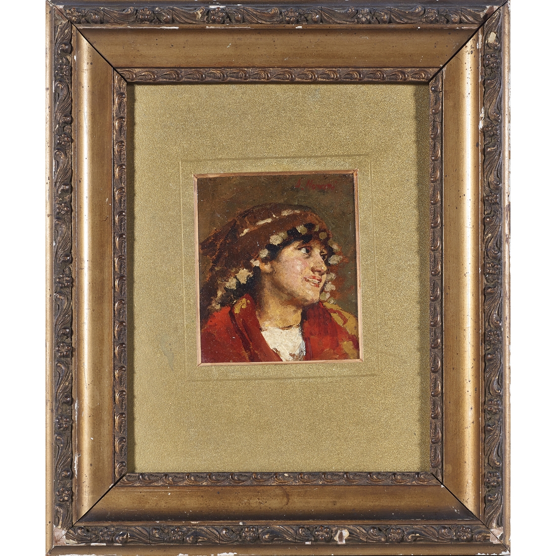Antonio Mancini | Portrait of an Italian Girl | MutualArt
