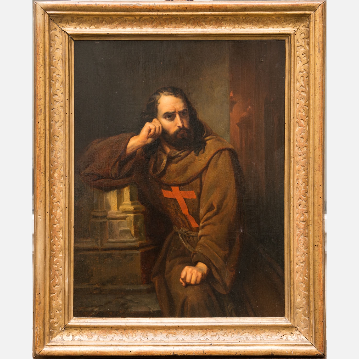 German School, 19th Century | portrait of a monk in a church | MutualArt