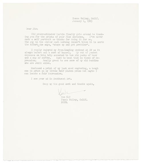 Kirk Martin | Kirk Martin wood engraving and correspondence (1982 ...