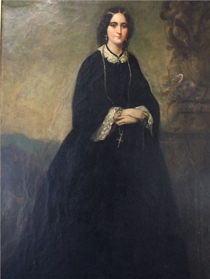 Thomas Youngman Gooderson | full length portrait of a lady in landscape ...