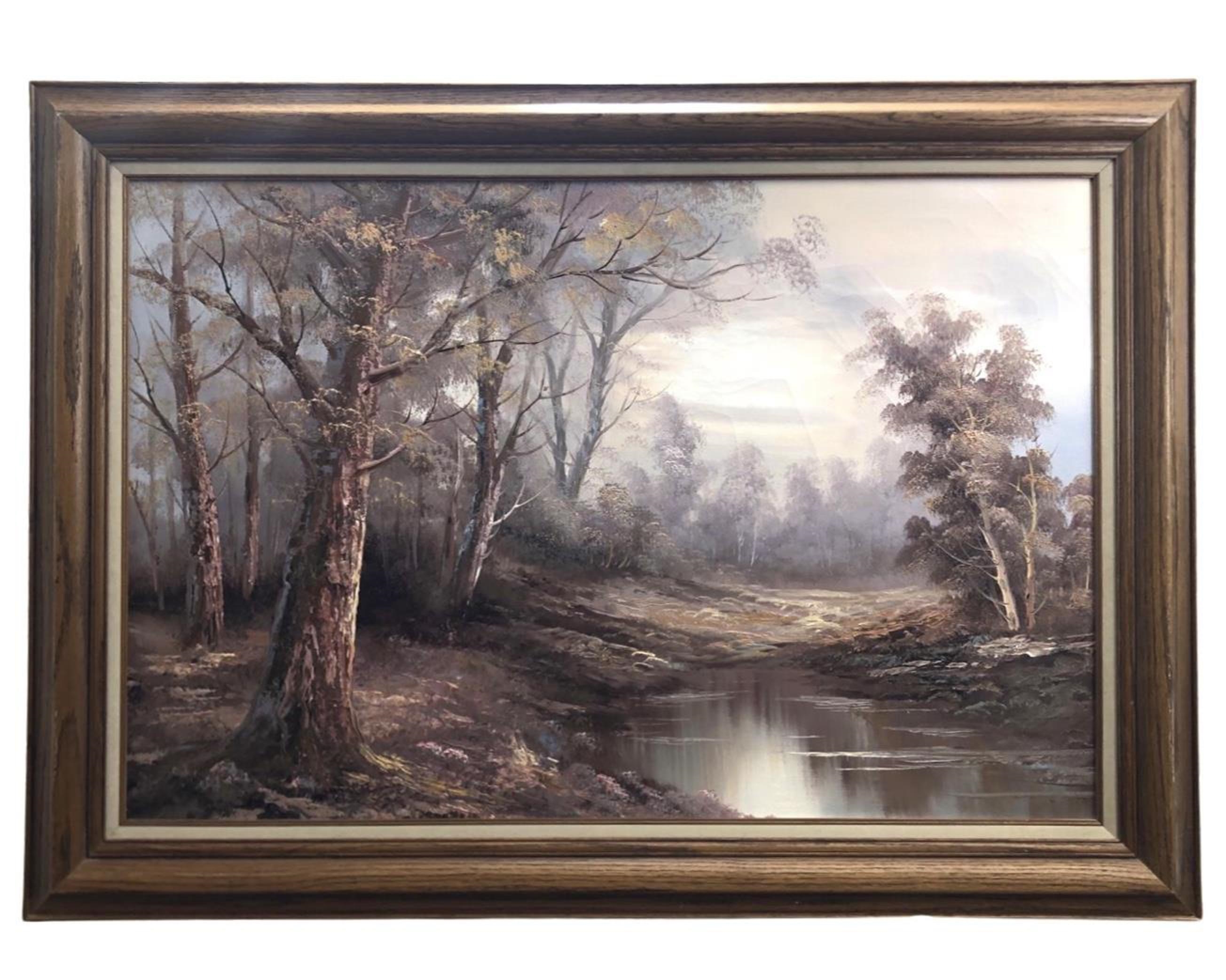 Roger Dale Brown | Signed Roger Brown Landscape Oil on Canvas | MutualArt