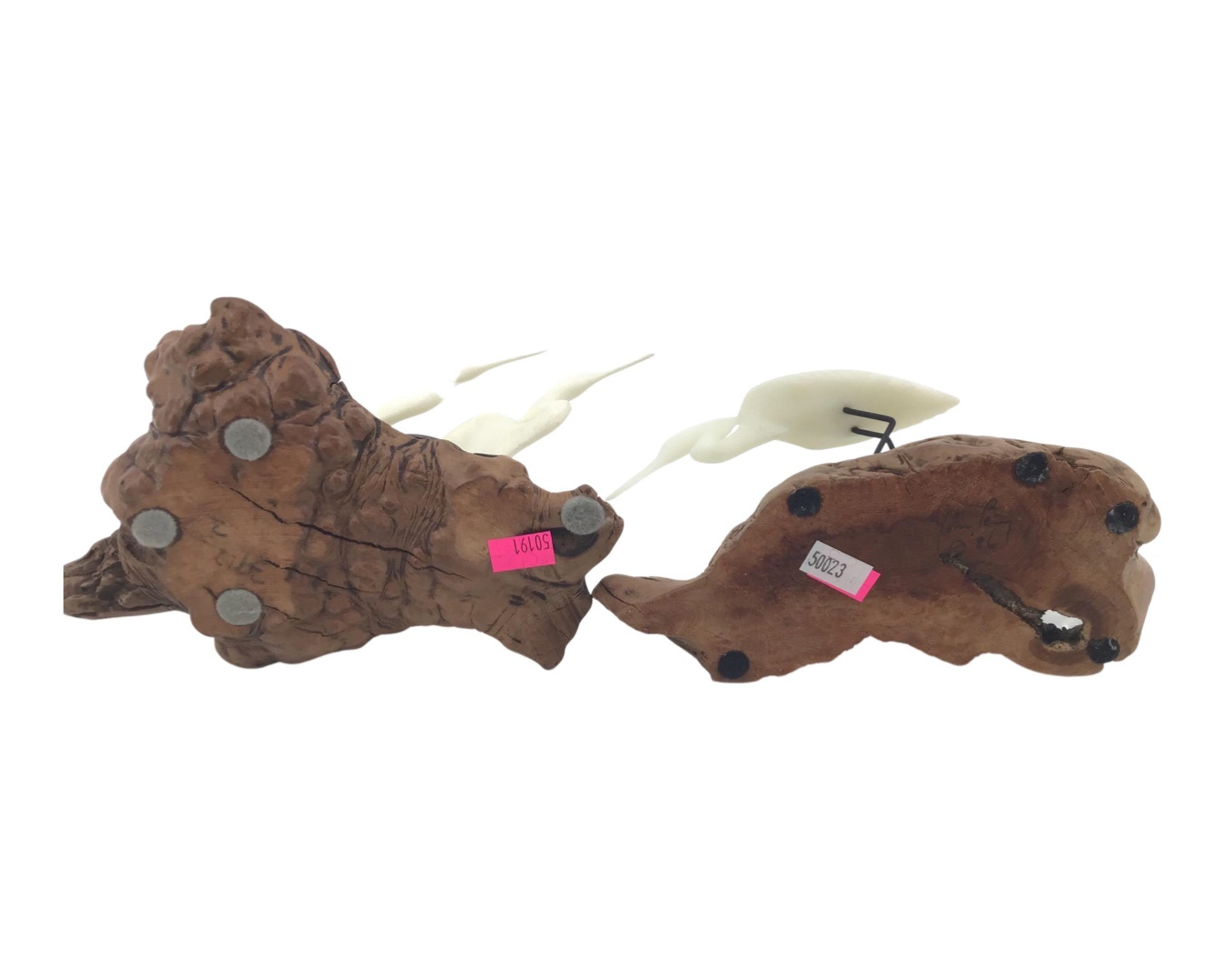 John Perry | Vintage John Perry Resin on Burl Egrets | MutualArt