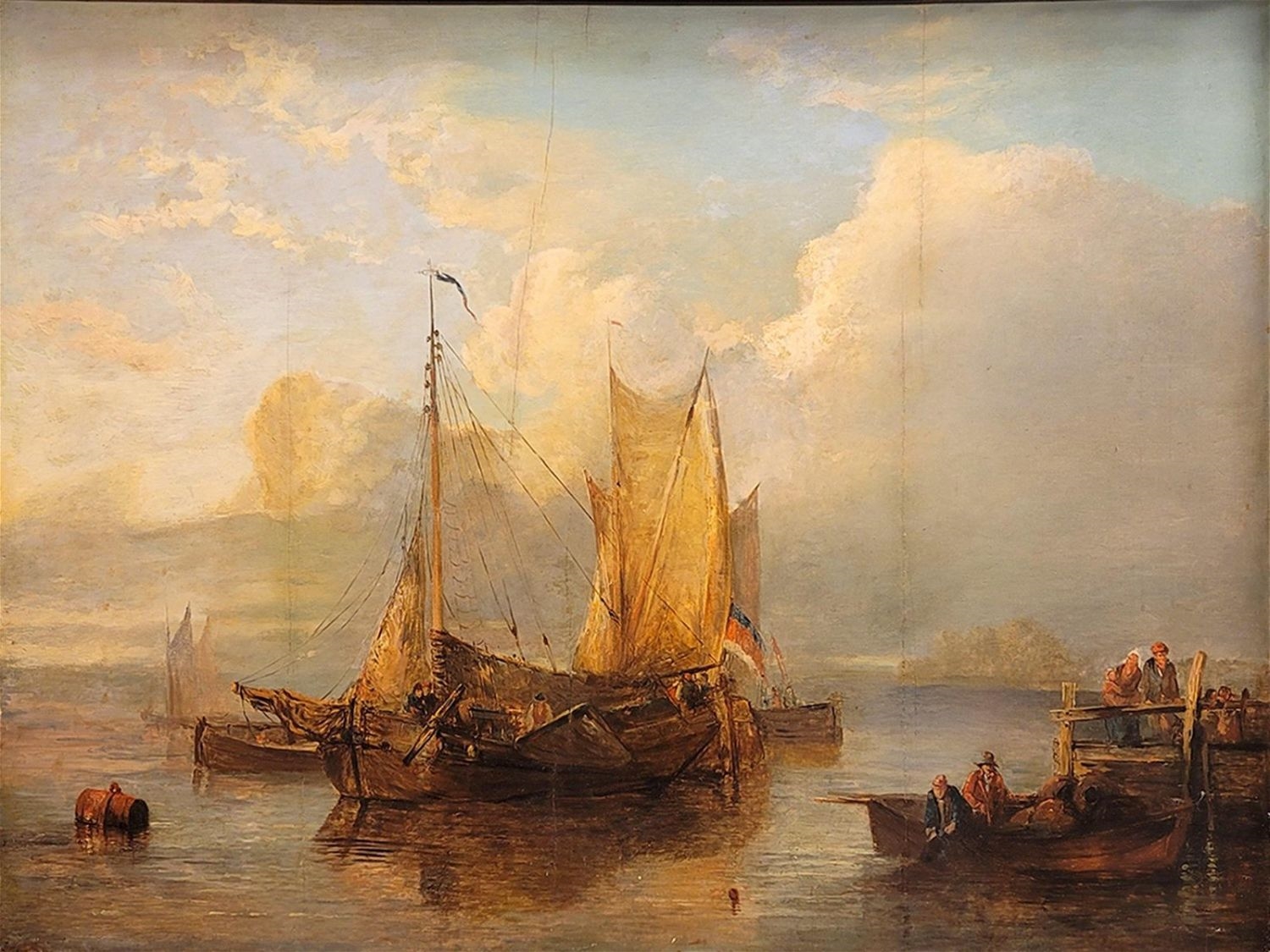 Clarkson Frederick Stanfield | Dutch Boats in Harbor (1832) | MutualArt