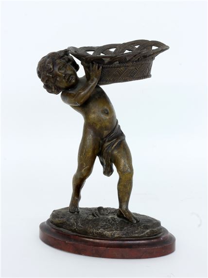 Charles Théodore Perron | Boy with basket in his hands | MutualArt