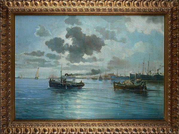 Giacomo Moretti | Boats in port | MutualArt