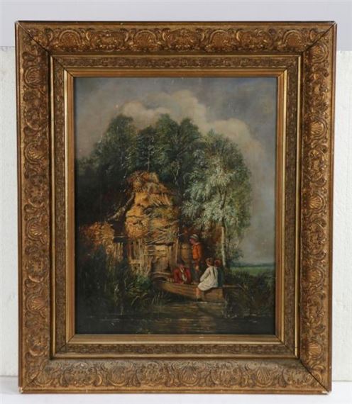 Joseph Stannard | Boat House with Figures | MutualArt