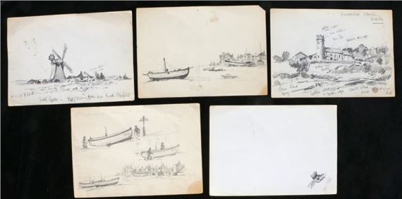 Hugh Boycott-Brown | Aldeburgh Beach Scenes, Stracey Arms Mill ...