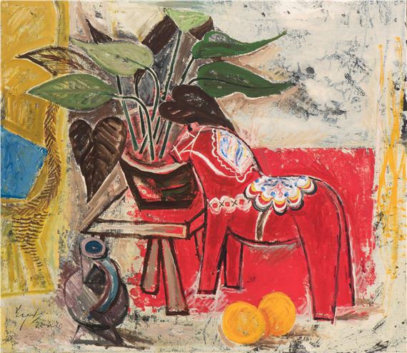 Charles Eyck | Still life with a Dala horse (70) | MutualArt