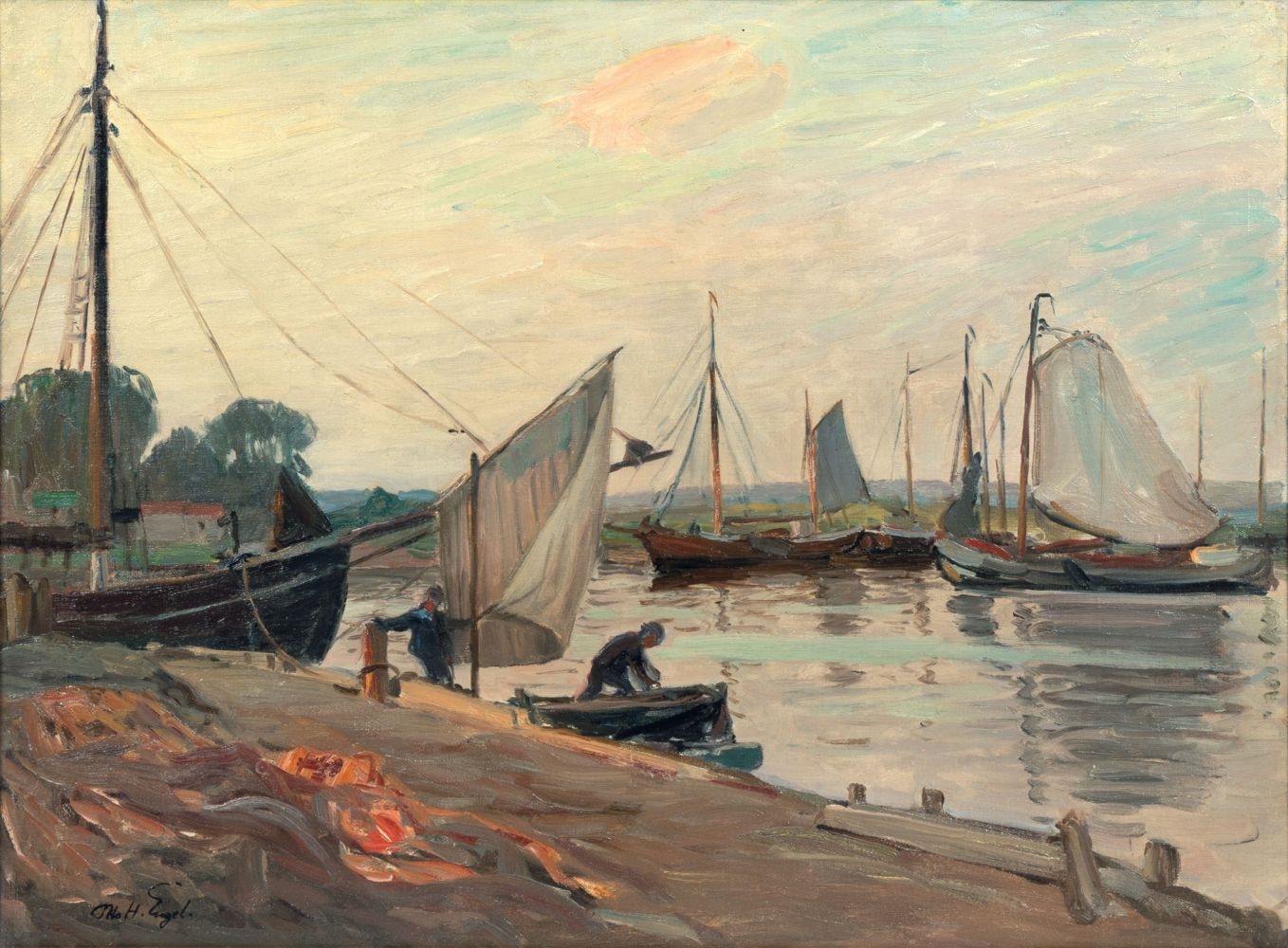Otto Heinrich Engel | Ekensund Harbour (1900) | MutualArt