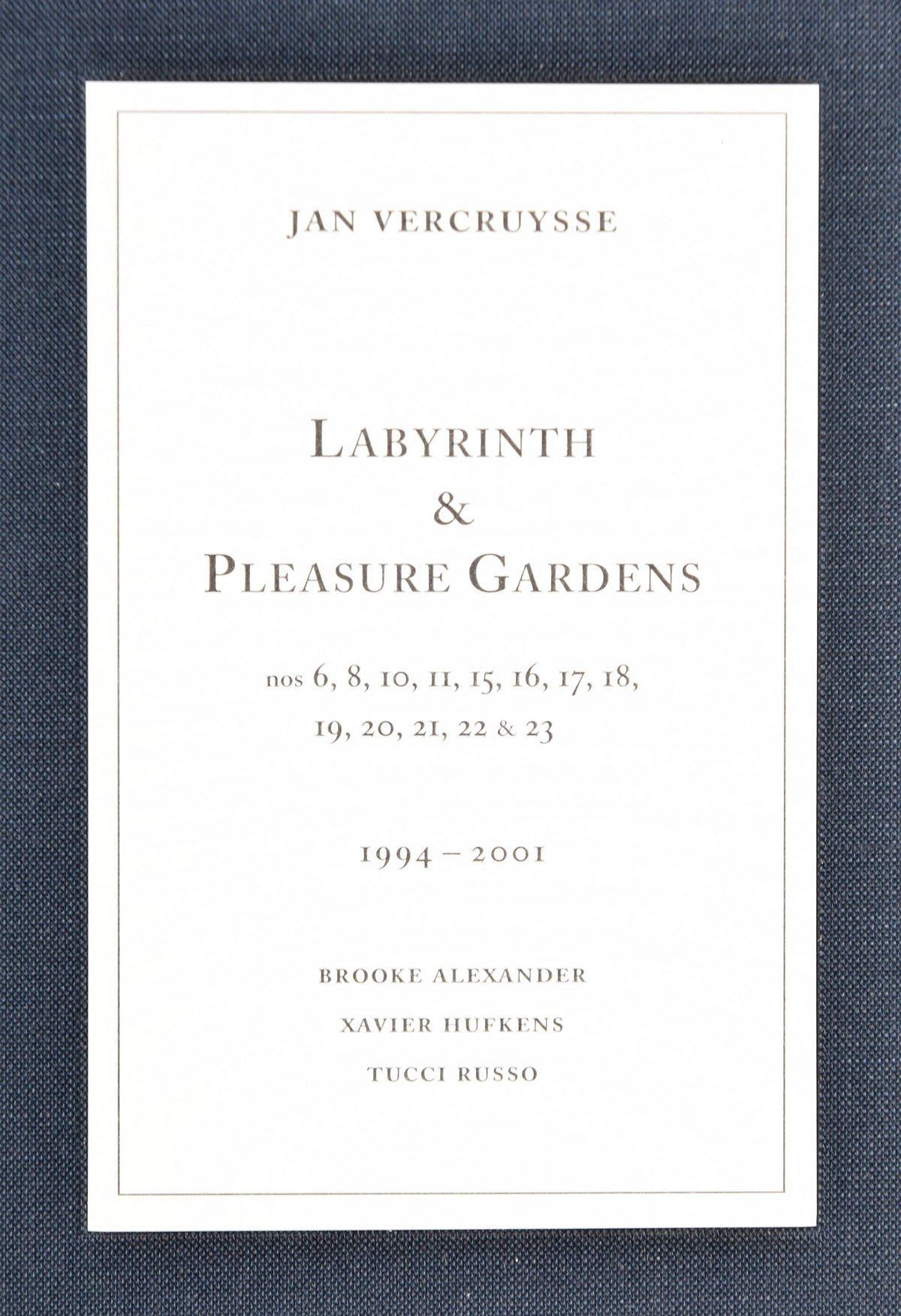 Jan Vercruysse | Labyrinth | MutualArt