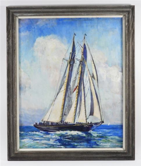 Caroline M. Bell | Caroline Bell Full Sail Schooner Maritime Painting ...
