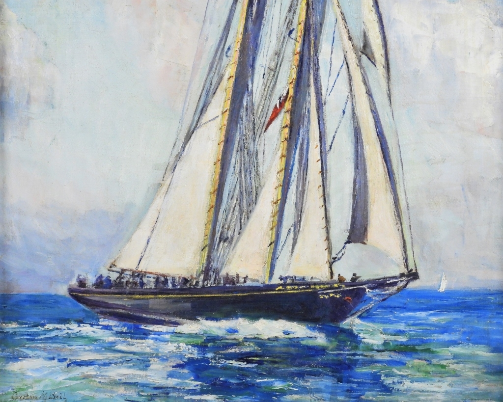 Caroline M. Bell | Caroline Bell Full Sail Schooner Maritime Painting ...