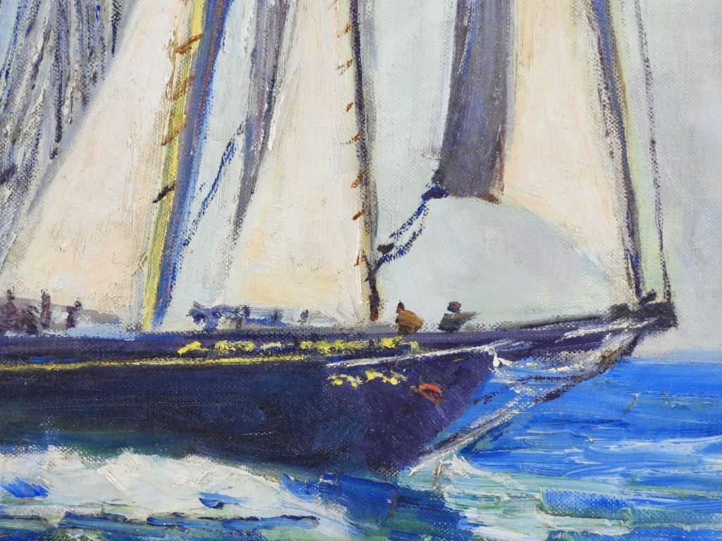 Caroline M. Bell | Caroline Bell Full Sail Schooner Maritime Painting ...