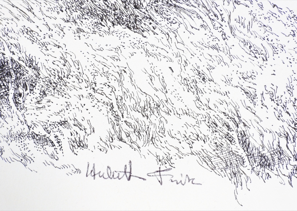 Herbert Lewis | Herbert Fink Forest Stream Landscape Ink Drawing ...