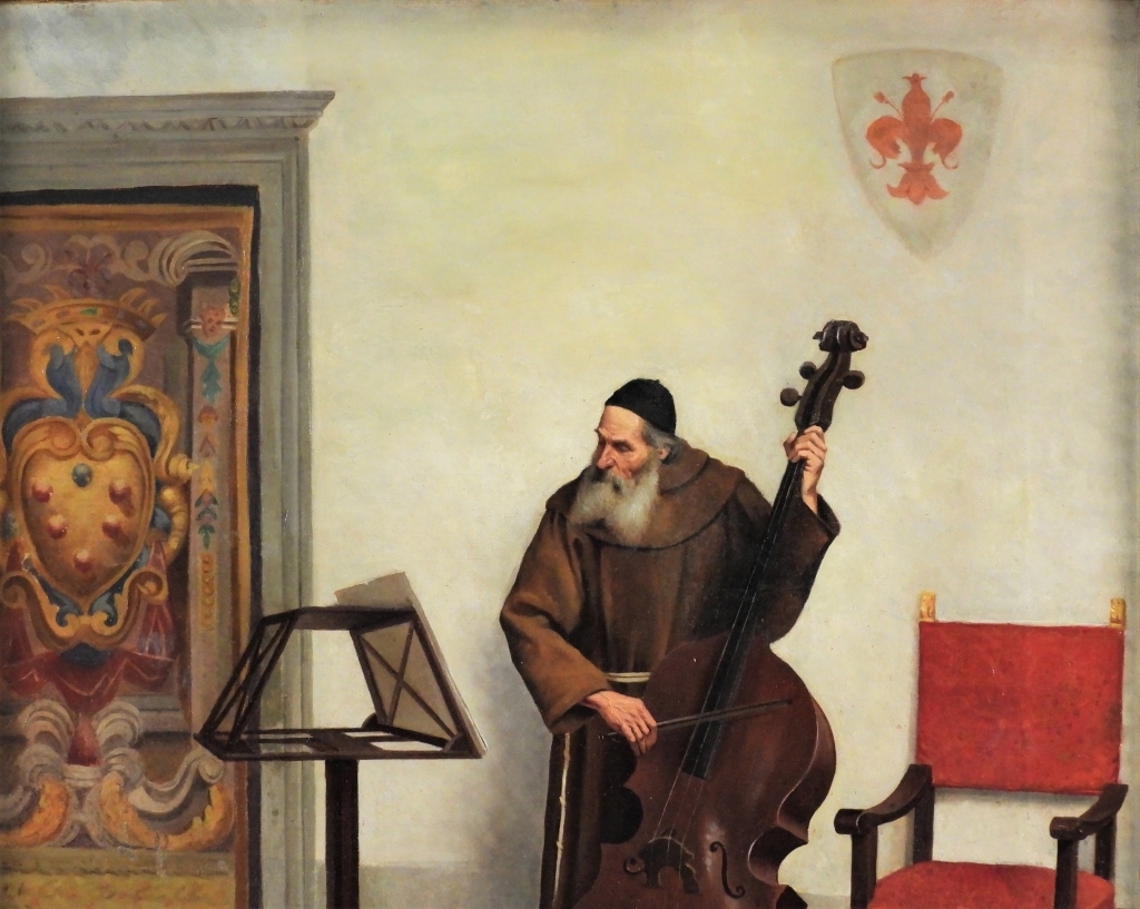 Valentino Valentini | Valentino Valentini Musician Monk Painting (19th ...