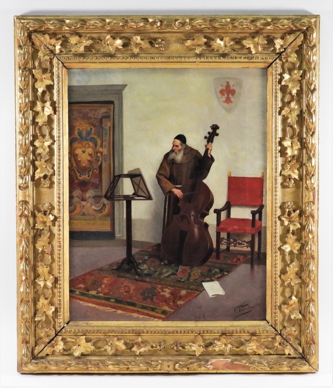 Valentino Valentini | Valentino Valentini Musician Monk Painting (19th ...