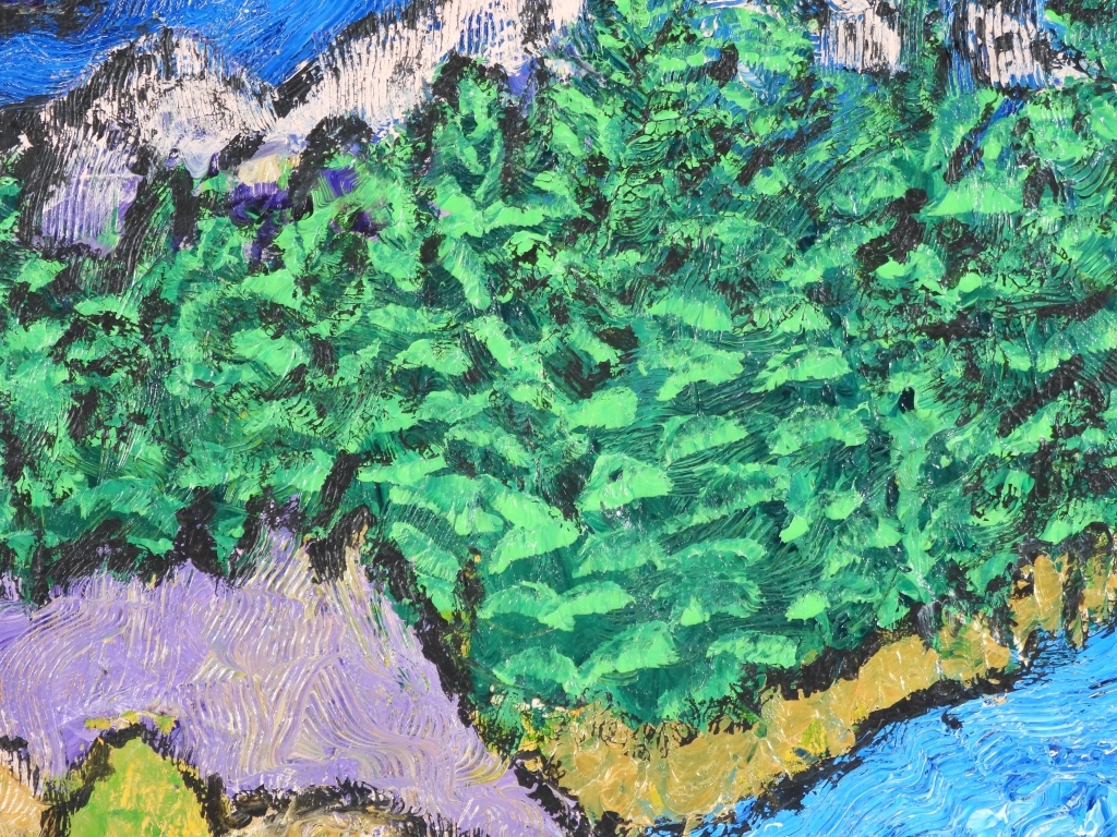 Bill Comeau | Bill Comeau Abstract River Landscape Painting (1890 ...