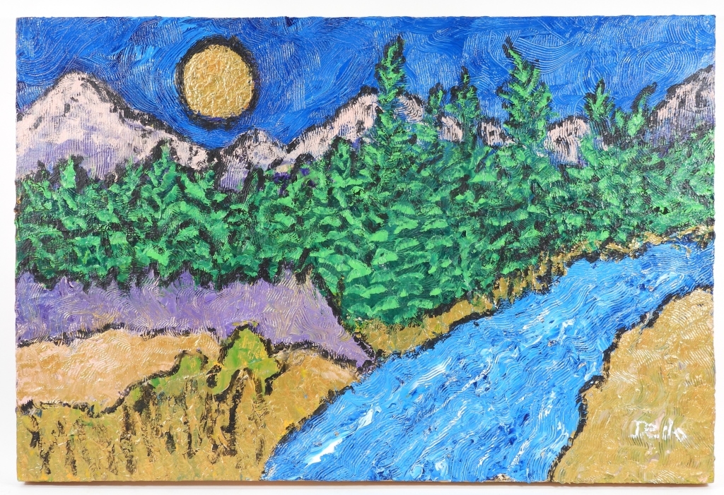 Bill Comeau | Bill Comeau Abstract River Landscape Painting (1890 ...