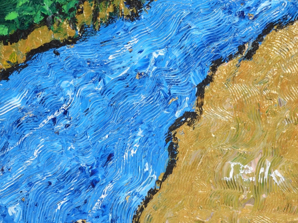 Bill Comeau | Bill Comeau Abstract River Landscape Painting (1890 ...