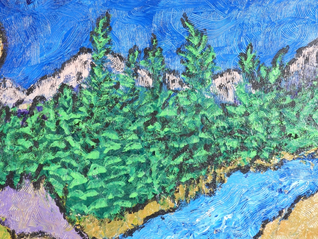 Bill Comeau | Bill Comeau Abstract River Landscape Painting (1890 ...