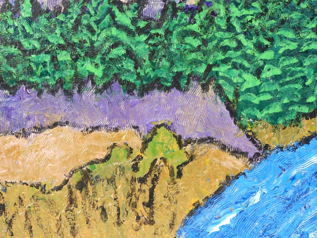 Bill Comeau | Bill Comeau Abstract River Landscape Painting (1890 ...