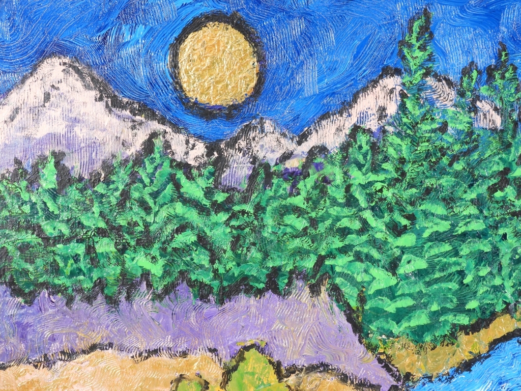 Bill Comeau | Bill Comeau Abstract River Landscape Painting (1890 ...